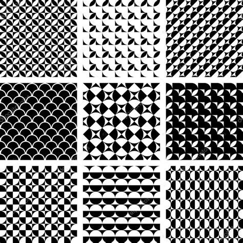 Seamless Geometric Patterns In Op Art Design — Stock Vector © Troyka