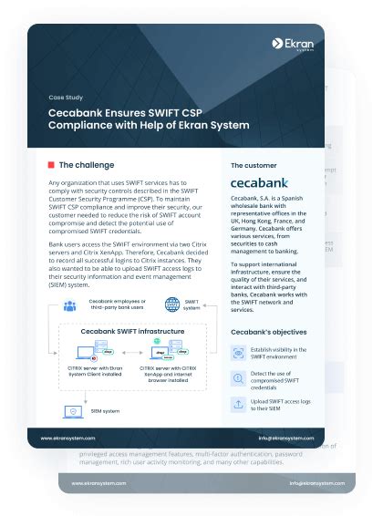 cecabank ensures swift csp compliance with the help of ekran system