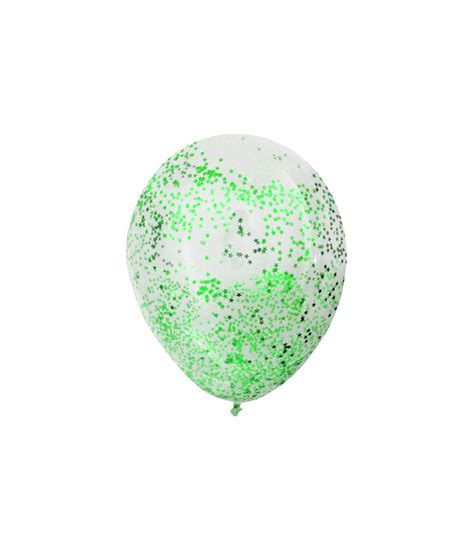 Green Star Confetti Balloon 12inch 6pk Looksharpstore