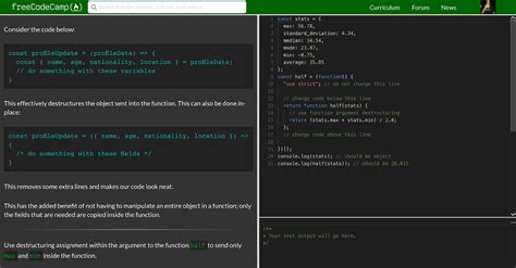 just a few things use destructuring assignment to pass