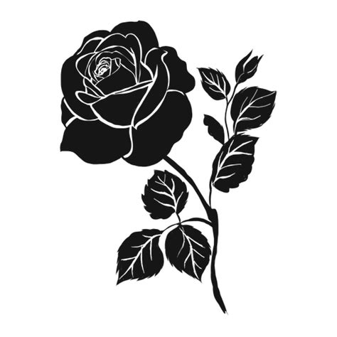Design Png E Svg De Silhueta Detalhada Da Folha Da Pétala De Rosa Para