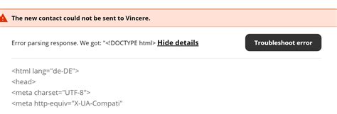 create new contact in vincere error parsing response zapier community