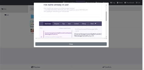 file name already in use · issue 1078 · unisharp laravel filemanager