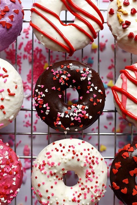 Red Velvet Donuts For Valentines Day Baked Donuts Baked Red