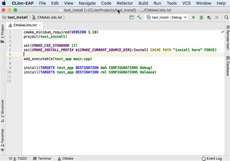 cmake install clion
