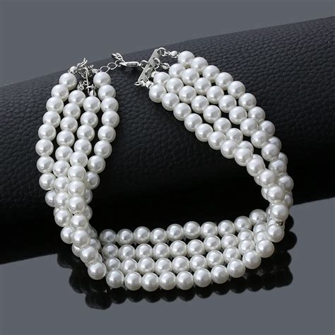 1 Pc Trendy Multilayer Necklaces Simulated Pearl Necklace For Women