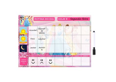 Quadro Rotina Diária Infantil Imantado Elo7 Produtos Especiais