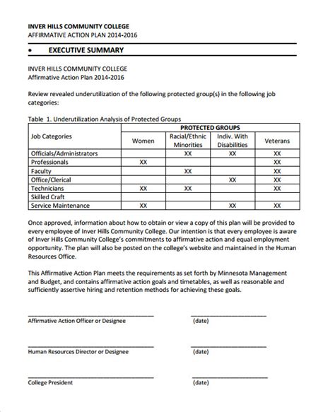 Free 9 Sample Affirmative Action Plan Templates In Pdf Ms Word