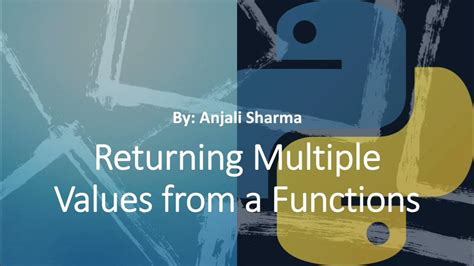 4 returning multiple values from a function functions in python