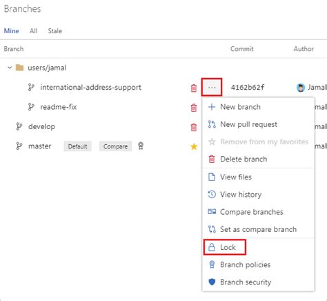 lock a branch in your git repo azure repos microsoft learn