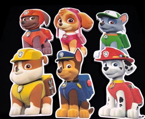 Paw Patrol Set Of 6 Styrofoam Cutouts For Centerpiece Party Etsy