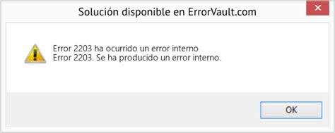 cómo arreglar error 2203 ha ocurrido un error interno error 2203