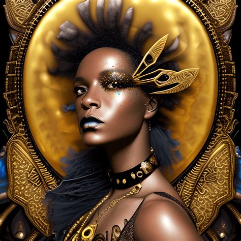 Majestic Steampunk Black Woman 3d Art · Creative Fabrica