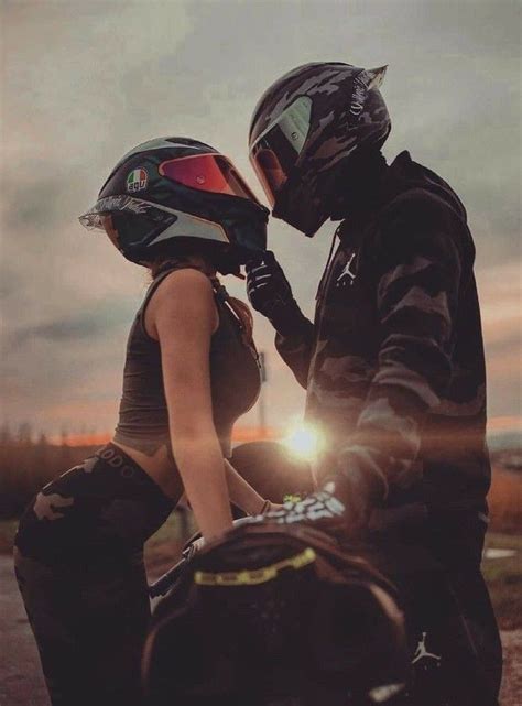 Rider Couple Biker Couple Motorcycle Photo Shoot Motorcycle Couple