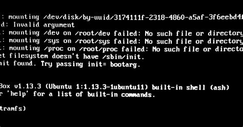initramfs error during boot in ubuntu ~ dc geek
