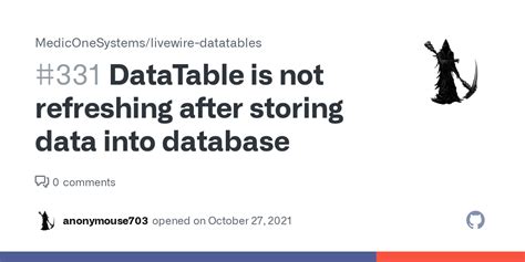 datatable is not refreshing after storing data into database · issue