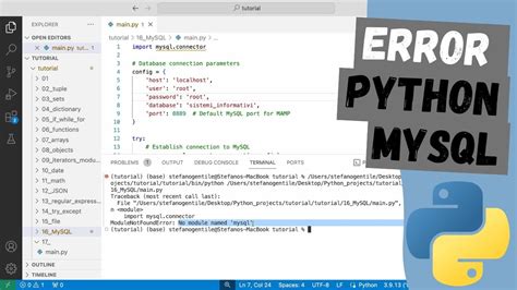 Modulenotfounderror While Connecting To Mysql Database Using Python 🧑🏼
