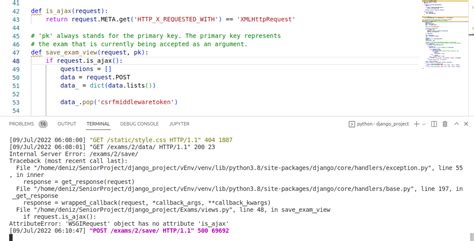 attributeerror wsgirequest object has no attribute is ajax using