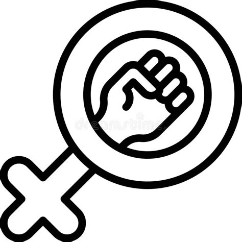 Raised Fist With Female Gender Symbol Icon Stock Vector Illustration