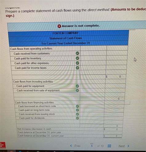 Solved Prepare A Complete Statement Of Cash Flows Using The