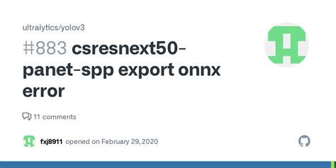 csresnext50 panet spp export onnx error · issue 883 · ultralytics