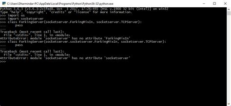 python attributeerror module socketserver has no attribute