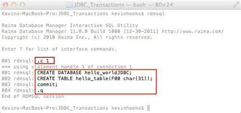 how to create a sql database with rdm raima