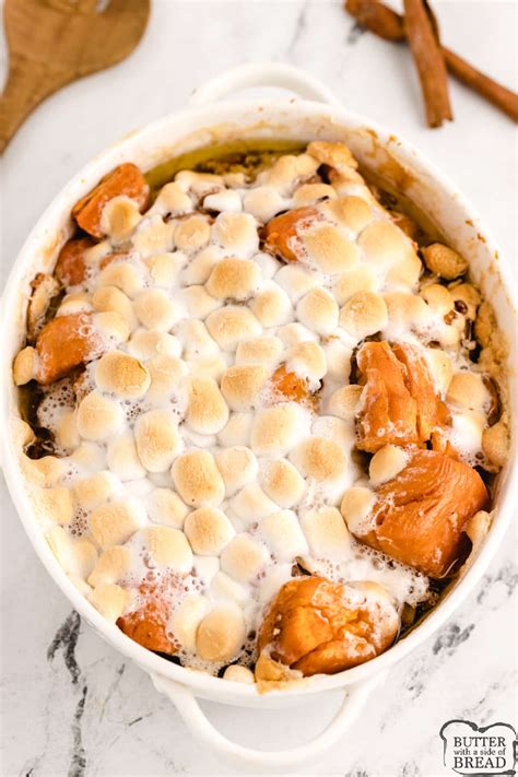 Apple Sweet Potato Casserole With Marshmallows Butter With A Side Of