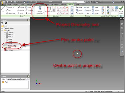 autodesk inventor tips constrain your sketch to the centre point