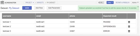 data driven testing screenster