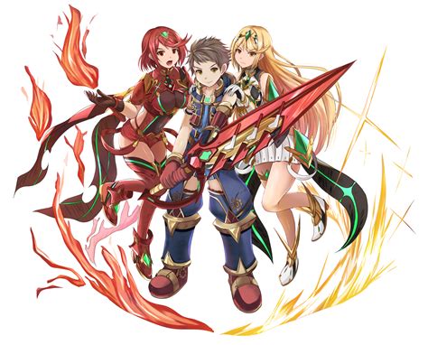 Pyra Mythra And Rex Xenoblade Chronicles And 1 More Drawn By