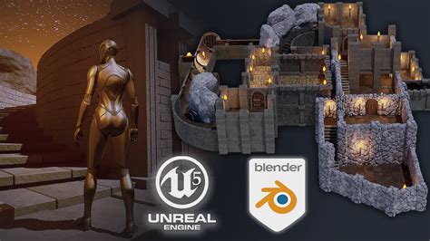 blender 3 to unreal engine 5 dungeon modular kitbash by 3d tudor