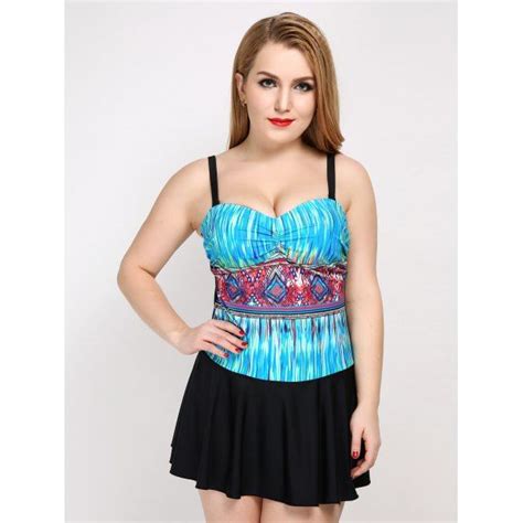 Plus Size Padded Printed One Piece Swimwear Womens Plus Size