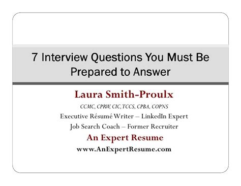 7 Interview Questions You Must Be Prepared To Answer [webinar Slides]