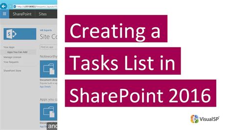 creating a tasks list in sharepoint 2016 youtube
