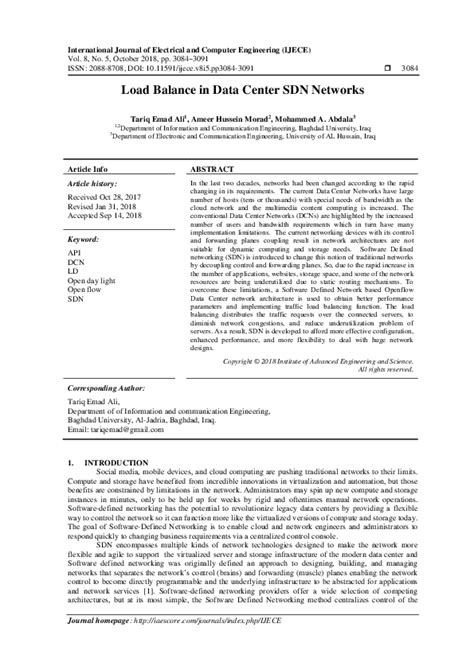 pdf load balance in data center sdn networks international journal