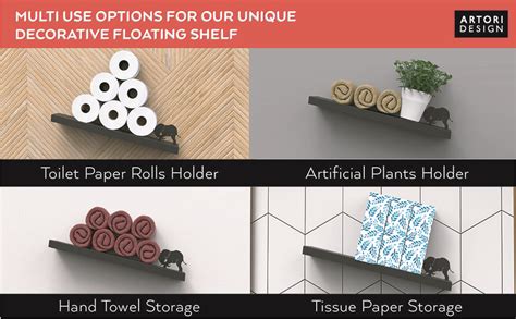 Artori Floating Toilet Paper Shelf Storage Bathroom Wall