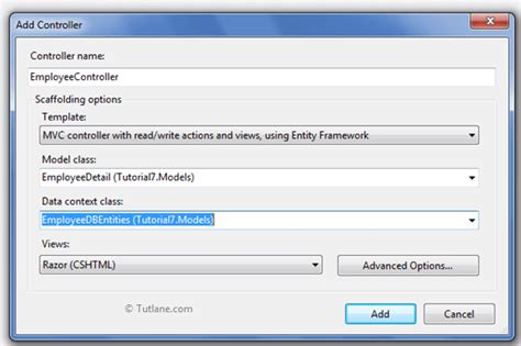 crud operations using ado entity framework in asp mvc example