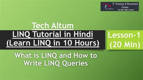 linq tutorial in hindi what is linq how to write linq queries