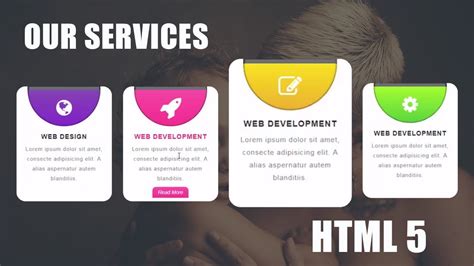 our services section website design html 5 css 3 only youtube