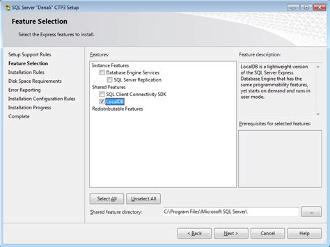 sql server 2012 express localdb installation