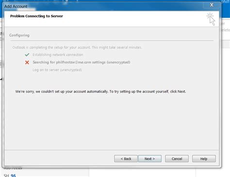 i am unable to log into my email account using outlook