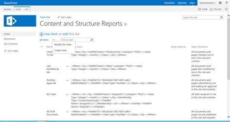 sharepoint 2013 content and structure reports codeproject