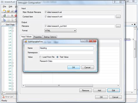 xslt editor and debugger