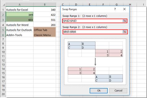 how to quickly swap contents of two cells in excel
