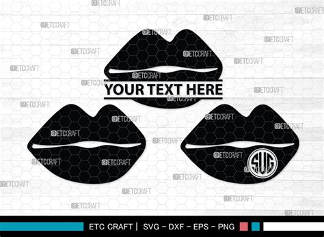 Lips Monogram Lips Silhouette Lips Svg Lip Svg Kissing Lip Svg