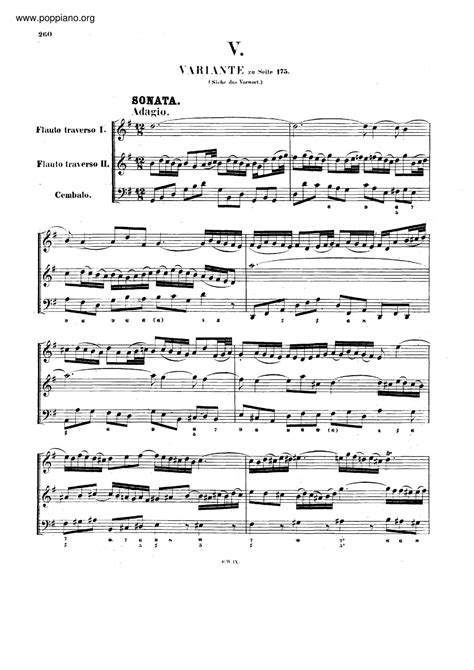Johann Sebastian Bach Trio Sonata In G Major Bwv 1039 琴譜pdf 香港流行鋼琴協會琴譜下載 ★