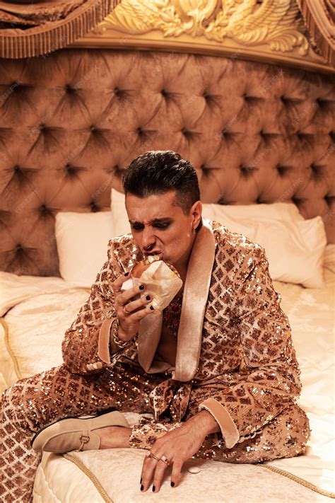 Premium Photo Freaky Eccentric Rich Man Dressed In A Shimmering