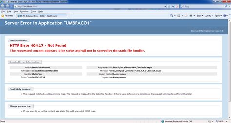 cannot run umbraco cms in iis using umbraco and getting started our