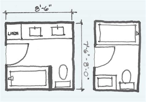 Common Bathroom Floor Plans Rules Of Thumb For Layout Board And Vellum